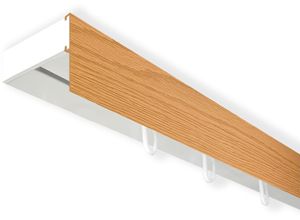 5949127161049 - Gardinenschiene Vorhangschiene SH (1) mit Blende 5 cm Gr 9 weiß (weiß eichefarben) L450cm T47cm Kunststoff Gardinenstangen