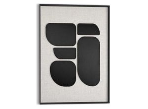 8714597684148 - Wandbild REINDERS Organic Blocks schwarz schwarz (farbe bild(er) schwarz weiß) B50cm H70cm T3cm Bilder Wohnzimmer - Schwarz-Weiß - MDF - Abstrakt - 50x70 cm