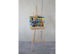 4055065032189 - Leinwandbild KOMAR Monsters at Work - Größe 40 x 60 cm bunt (farbe rahmen braun farbe bild(er) bunt) B40cm H60cm T2cm Papier Holz Bilder Keilrahmenbild mit Echtholzrahmen Kinderzimmer