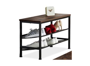 4061173205988 - tectake® Schuhregal Industrial Style Ablage und 2 Gitterablagen 755 x 305 x 455 cm