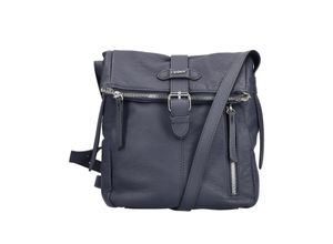 4061811897568 - Umhängetasche RIEKER Damen Gr B H T 21cm x 34cm x 10cm blau (dunkelblau) Lederimitat unifarben Taschen Damen-Handtasche Schultertasche Überschlag mit Schnallenverschluss