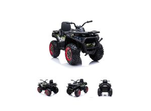 4260259870137 - ES-Toys Elektro Kinderquad MP3 USB Batterieanzeige Stoßdämpfer 2x12V Motoren dunkelgrün