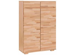 5903686823312 - Schuhschrank WOLTRA Vetro Schränke Gr B H T 100 cm x 145 cm x 40 cm 2 St beige (kernbuchefarben kernbuche massiv) Schuhschrank Schuhschränke Schränke