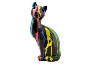 4050743059878 - Skulptur BUNTE KATZE II (BHT 16x29x12 cm) BHT 16x29x12 cm bunt