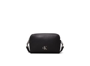 8721107862408 - Mini Bag CALVIN KLEIN JEANS MINIMAL MONOGRAM CAMERA BAG 20 Damen Gr B H T 55cm x 20cm x 13cm schwarz Lederimitat Taschen Damen Schultertasche klein Umhängetasche mit abnehmbarem Gurt