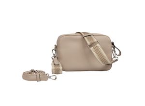4255619923585 - Handtasche GABOR Silena Damen Gr B H T 22cm x 15cm x 7cm grau (taupe) Polyurethan clean gepflegt geprägtes Muster unifarben Taschen hochwertig gewebte Gurtband und ein filigranes Logo