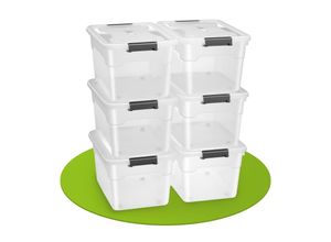 4260565529323 - Aufbewahrungsbox mit Deckel - Kunststoff Boxen groß stapelbar transparent - Box Aufbewahrung Aufbewahrungsboxen - 6er Set mit je 60L - Juskys