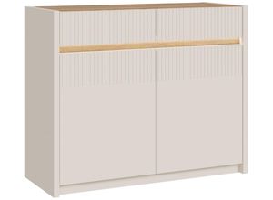 5904767849405 - Kommode Oak Squere mauvella eiche sand B1053cm H859cm T415cm Spanplatte Sideboards Kommode Beleuchtung Soft Close Lamellenoptik