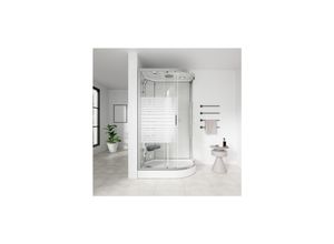 4058166998248 - Dampfdusche white pearl - Maße 120 x 80 cm Rechts - inkl Dampffunktion Regendusche Radio und Zubehör i Fertigdusche Dusche Duschtempel - Home