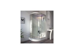 4260255470164 - Dampfdusche white pearl - Maße 120 x 80 cm Links - inkl Dampffunktion Regendusche Radio und Zubehör i Fertigdusche Dusche Duschtempel - Home