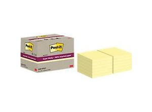 4064035060831 - Post-it® Haftnotizen Super Sticky Recycling Notes 654 RSS12CY B 76 x T 76 mm PEFC®-Papier gelb 12 Blöcke 70 Blatt Block