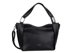 4255619927491 - Shopper GABOR Brianne Damen Gr B H T 40cm x 245cm x 14cm schwarz Polyurethan Taschen aus leicht genarbtem Lederimitat mit dekorativen Falten und Farbkanten