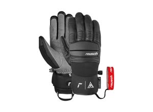 4060485528891 - Skihandschuhe REUSCH Marco Schwarz Damen Gr 10 schwarz-weiß (schwarz weiß) 60% Polyester 40% Ziegenleder mehrfarbig Sportlich Handschuhe mit winddichter und atmungsaktiver Eigenschaft