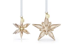 9009657018247 - Dekohänger SWAROVSKI Sammelfigur Multipack Annual Edition Festive 3D Ornament Set 2025 gold (goldfarben weiß) Dekohänger Kristallglas Metall Baumwolle Kristall