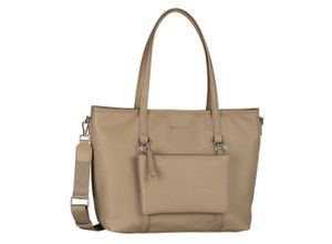 4255619928405 - Shopper TOM TAILOR Jamila Kinder Gr B H T 435cm x 32cm x 13cm beige (natur) Polyurethan Taschen ein Platzwunder mit 2-in1-Funktion aus fein genarbtem Lederimtiat