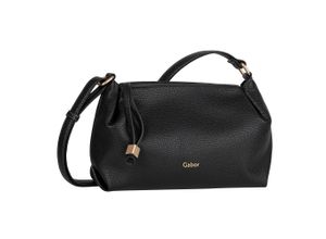 4255619927811 - Umhängetasche GABOR Telia Damen Gr B H T 28cm x 18cm x 95cm schwarz Polyurethan Taschen dezente Falten eleganter Reißverschlusszipper mit goldenem Zierkubus
