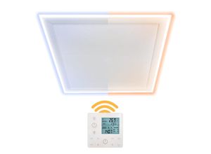4056551215512 - Heidenfeld Infrarot-Deckenheizung HF-HP500 mit Licht 390-800Watt 3-20m² Fernbedienung LED-Rahmen (390 Watt Wechselbar)