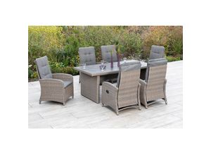 4033662987002 - Gartenmöbelset Atrani 7tlg Aluminium Kunststoffgeflecht steinbeige