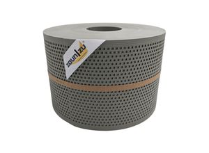 4068864123101 - zaun zu® Sichtschutz Rille Gelocht Quadrat-Muster für Doppelstabmatten Steingrau 50m