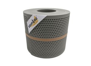 4068864123019 - zaun zu® Sichtschutz Rille Gelocht Quadrat-Muster für Doppelstabmatten Steingrau 26m