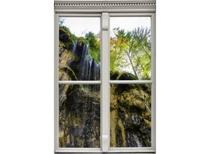 4049009114819 - Wandsticker QUEENCE Felswand beige (natur) B40cm H60cm T01cm Wandtattoos Wandsticker Wandbild selbstklebend 3D Fenster