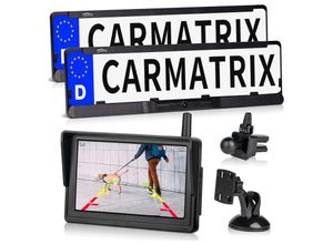 4260657861737 - CARMATRIX DUO HD Solar Funk Rückfahrkamera mit 5 Monitor Rückfahrsystem für Front und Heck