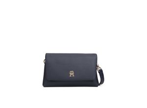 8721222047414 - Umhängetasche TOMMY HILFIGER TH MODERN ESS MINI CROSSOVER Damen Gr B H T 20cm x 12cm x 10cm blau (dunkelblau) Lederimitat Textil Taschen Damen Abendtasche Schultertasche mit zwei Innenfächern