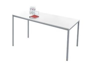 4251898823516 - Pure Stahlrohrtisch Rechteck Quadratrohrfuß B 1600 x T 800 x H 720 mm weiß weißaluminium