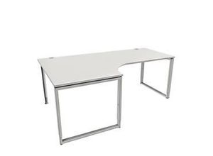 4250510881989 - Genius Winkelschreibtisch MODENA FLEX 90° Bügelfuß Ansatz links B 2000 mm lichtgrau 4250510881989 - Genius Winkelschreibtisch MODENA FLEX 90° Bügelfuß Ansatz links B 2000 mm lichtgrau