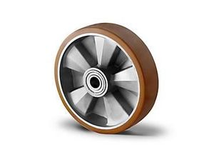 4260475212667 - CASCOO Einbaurad BAU5 mit Rad-ø 200 mm x B 50 mm Aluminium-Felge Polyurethan-Lauffläche braun Doppelkugellager bis 800 kg