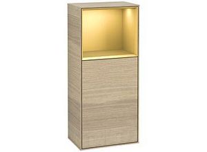 4062373592717 - Villeroy und Boch Finion Seitenschrank G520HFPC 418cm links Ladestation Emotion Regal Gold Matt Lacquer Oak Veneer