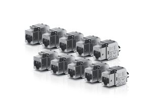 4062861826973 - Primewire 10x Netzwerk-Adapter RJ-45 (Ethernet) Buchse zu Netzwerkkabel CAT6a Keystone Modul für LAN Kabel RJ45 Buchse feldkonfektionierbar