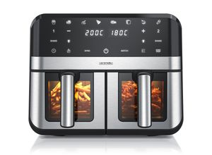 4062861836446 - Arendo HeiBluftfritteuse XXL Doppelkammer Airfryer Dual Zone Sichtfenster mit Beleuchtung 2400 W mit Zubehdr Touchscreen 3D Umluftsystem fettarmes gesundes Kochen 4062861836446 - Arendo HeiBluftfritteuse XXL Doppelkammer Airfryer Dual Zone Sichtfenster mit Beleuchtung 2400 W mit Zubehdr Touchscreen 3D Umluftsystem fettarmes gesundes Kochen