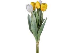 4064118319580 - Kunsttulpe CREATIV GREEN Bund aus Tulpen gelb (gelb mix) H49cm Kunststoff Kunstpflanzen mit 5 Stielen 4064118319580 - Kunsttulpe CREATIV GREEN Bund aus Tulpen gelb (gelb mix) H49cm Kunststoff Kunstpflanzen mit 5 Stielen