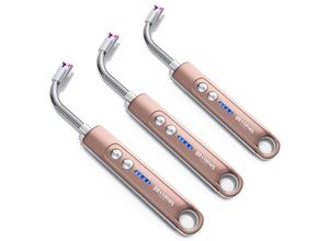 4062861836804 - 3x Feuerzeug elektrisch Lichtbogen Stabfeuerzeug USB aufladbar Kerzenanzünder für Küche Kerzen Gasherde Grill Kamin