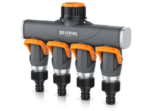 4062861837467 - 4-Wege Schlauchverteiler 3 4 1 2 Zoll 2-tlg schmaler Wasserhahnverteiler regulierbar Gartenbewässerung