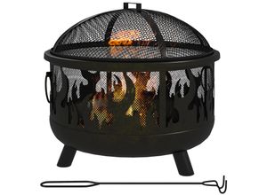 4255633555496 - - Feuerschale Feuerstelle inkl Funkenschutz 1 Schürhaken Ø615 cm x 52 cm Schwarz - Schwarz 4255633555496 - - Feuerschale Feuerstelle inkl Funkenschutz 1 Schürhaken Ø615 cm x 52 cm Schwarz - Schwarz