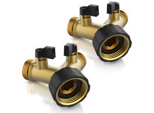 4062861826935 - 2x Wasserventil 2 Wege – Y-Verteiler für 3 4 Zoll Wasserhahn Splitter