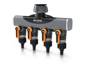4062861837436 - 4-Wege Verteiler 3 4 Zoll 2-tlg Wasserverteiler Schlauchverteiler regulierbar für Gartenschlauch & Gartenbewässerung