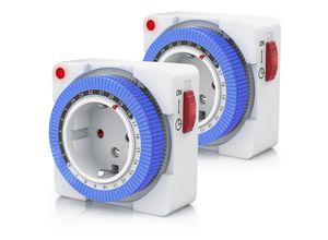4062861827147 - 2x Zeitschaltuhr mechanisch 24h kompakt 15 min Zeitintervalle Kinderschutzsicherung