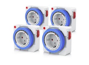 4062861827062 - 4x Zeitschaltuhr mechanisch 24h kompakt 15 min Zeitintervalle Kinderschutzsicherung