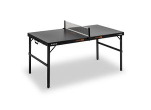 4002560191309 - JOOLA Indoor Tischtennisplatte MIDSIZE FA klappbarer Tischtennistisch mit vormontiertem Griff klein inkl Tischtennisnetz grau 152 x 76 x 715cm