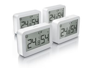 4062861827161 - 4x Innenwetterstation (Haltemagneten Thermometer Hygrometer Temperatur und Luftfeuchtigkeit Messgerät)