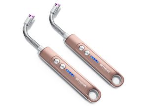 4062861836811 - 2x Feuerzeug elektrisch Lichtbogen Stabfeuerzeug USB aufladbar Kerzenanzünder für Küche Kerzen Gasherde Grill Kamin