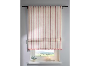 6936782377334 - Raffrollo HEINE HOME Gr 5 beige (natur rot) B120cm H140cm Raffrollos