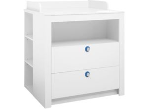 5901738020016 - Kommode BEGABINO Paula Wickelkommode weiß B962cm H1054cm T78cm Dekorfolie Sideboards Weiß Kommode mit Aufsatz Wickelkommode mit Schubkästen