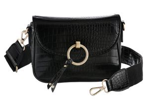 4054928905493 - Schultertasche ARA BELLA Damen Gr B H T 20cm x 18cm x 6cm schwarz Lederimitat geprägtes Muster Taschen Schultertasche Abendtasche mit Kroko-Prägung