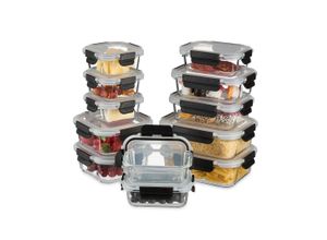 4052025502195 - Glasbehälter mit Deckel 12er Set 5 Größen Frischhaltedose Kunststoffdeckel luftdicht transparent schwarz - Relaxdays 4052025502195 - Glasbehälter mit Deckel 12er Set 5 Größen Frischhaltedose Kunststoffdeckel luftdicht transparent schwarz - Relaxdays