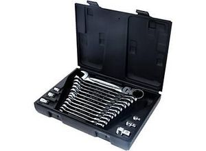 4042146116838 - Kstools - ks Tools GEARplus Gelenk-Ratschenringmaulschlüssel-Satz 18-tlgfeststellbar - 5034868