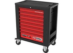 4042146824108 - Kstools - ks Tools Werkstattwagen PERFORMANCEplus P15 schwarz rot mit 8 Schubladen - schwarz   rot